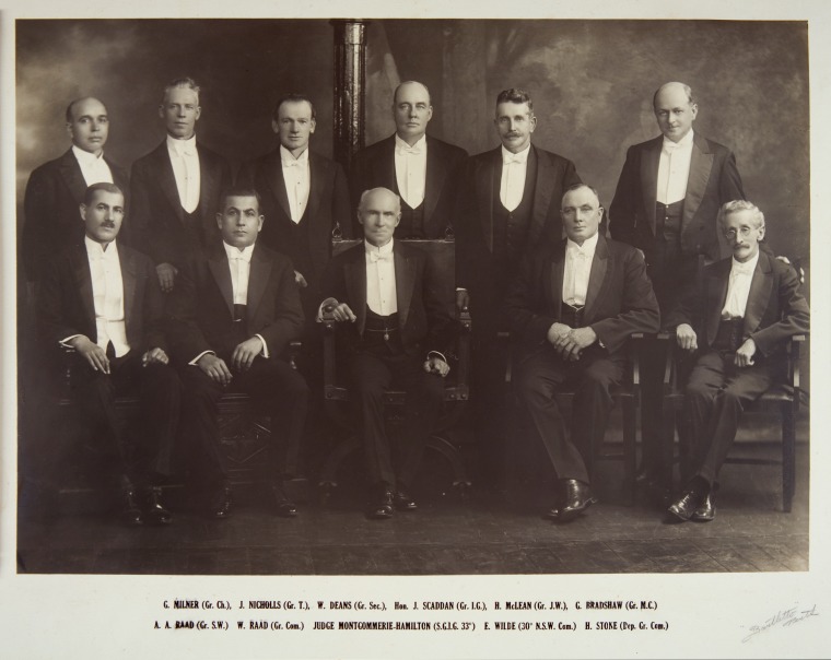 John Scaddan with fellow Freemasons - JPG 85.1 KB