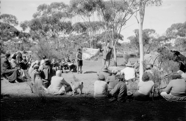 A Sunday service in the Aboriginal camp, Kurrawang - JPG 134.6 KB