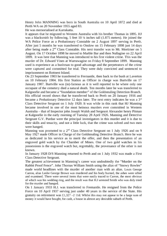 Photographs and transcribed notebooks of Henry John Manning. - PDF 34.5 KB
