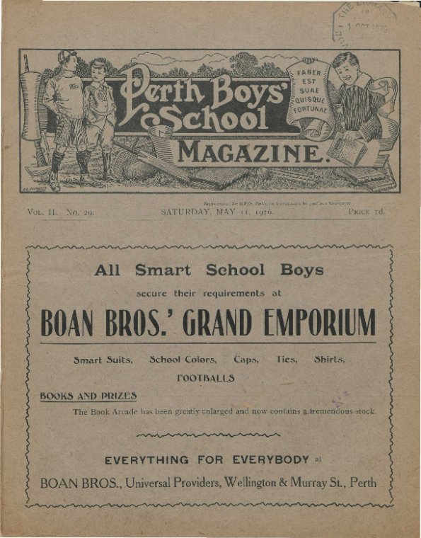 Perth Boys' School magazine 1916 - PDF 12.2 MB