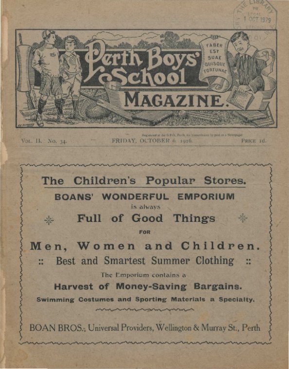 Perth Boys' School magazine 1916 - PDF 12.2 MB