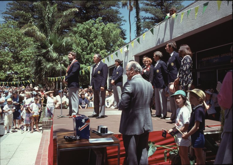 America's Cup victory parade in Subiaco with Mayor Richard Diggins and ...