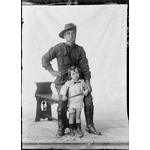 Studio portrait of Private William McCann, 10th Light Horse and his nephew Francis William McCann