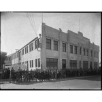 Michelides Ltd. staff outside factory building, Roe Street, Perth, 1934