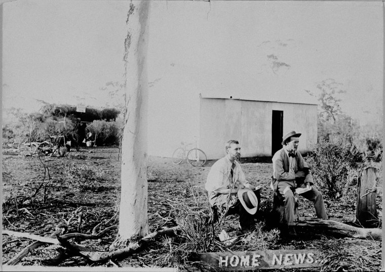 Home news, a prospectors camp on the Eastern Goldfields, Xmas 1896 ...