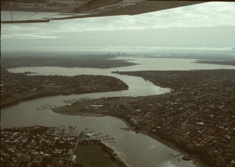 Aerial photograph of the Swan River from Point Direction to Perth - JPG ...
