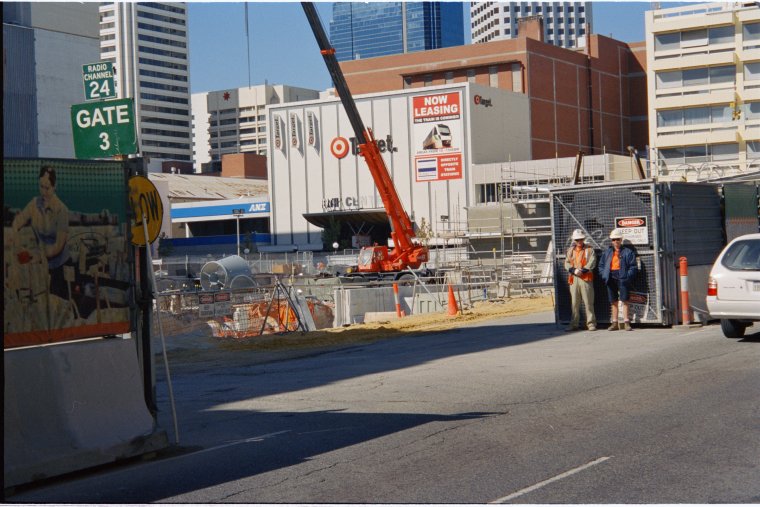 Perth Underground station construction site, corner of William and ...