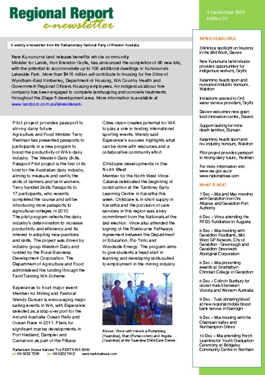 Regional report e-newsletter