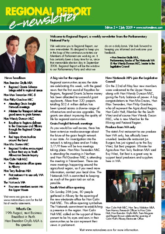 Regional report e-newsletter - PDF 210.4 KB