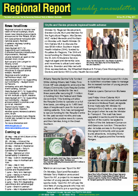 Regional report e-newsletter - PDF 1.6 MB