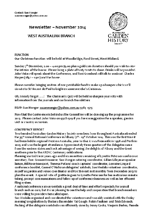 November 2014 - State Library of Western Australia