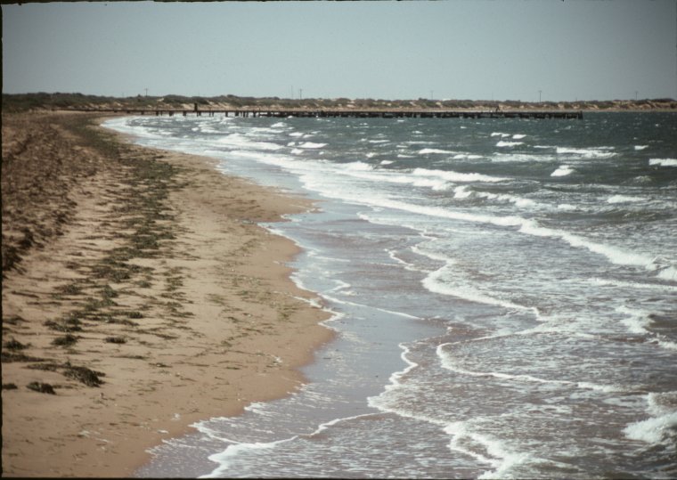 Babbage Island, buildings, jetty and the tramway bridge, October 1993 ...
