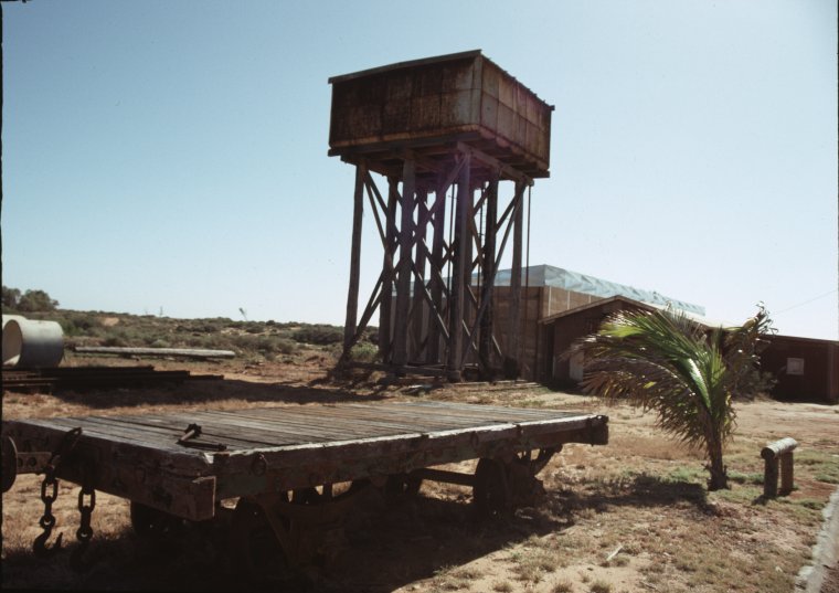 Babbage Island, buildings, jetty and the tramway bridge, October 1993 ...