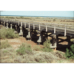 Babbage Island, buildings, jetty and the tramway bridge, October 1993 ...