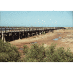 Babbage Island, buildings, jetty and the tramway bridge, October 1993 ...