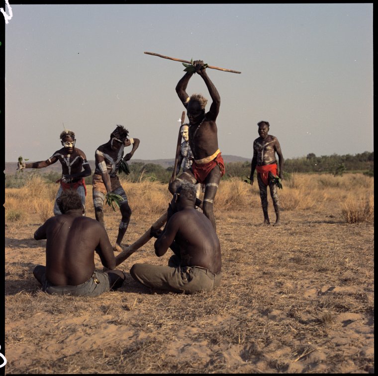 Aboriginal men dancing, Kalumburu, September 1969 - JPG 120.2 KB