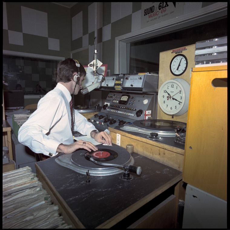 Rick Rodgers in the booth at radio 6IX, March 1970 - JPG 130.1 KB