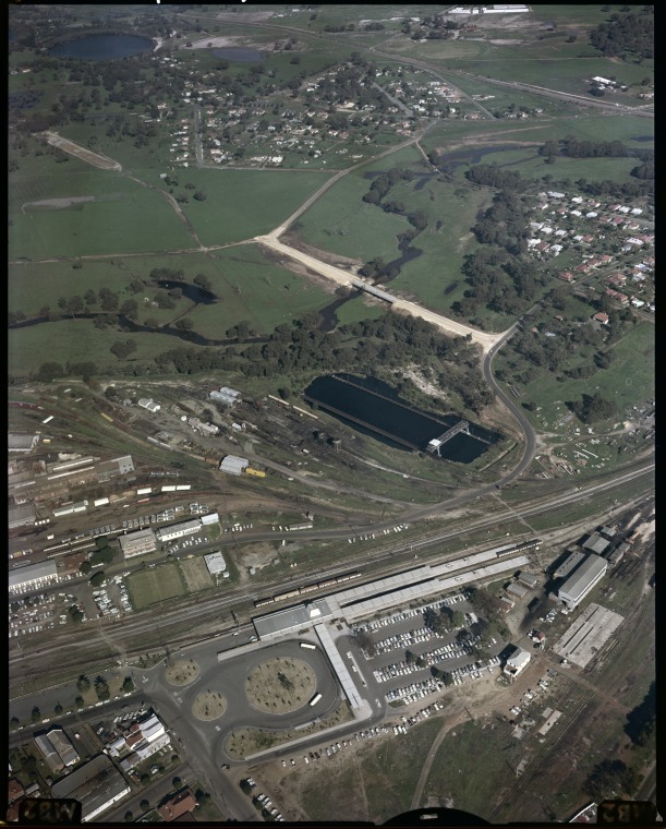 Aerial photographs of the Midland Railway Workshops and the suburb of ...