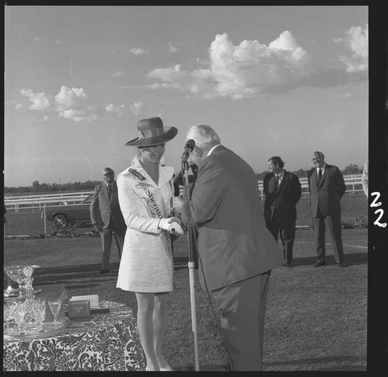 Miss Sheraton-Perth at Ascot with Subsidize and jockey David Brosnan ...