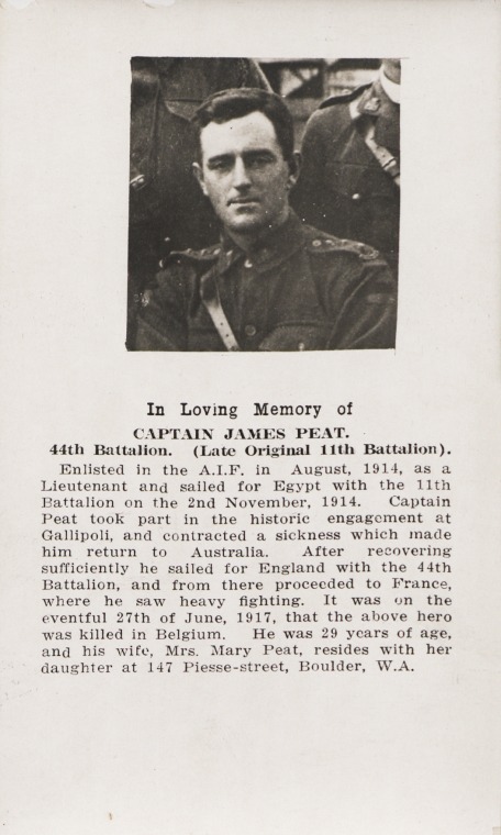 In loving memory of Captain James Peat - JPG 85.0 KB