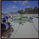 Laying the astroturf at the Commonwealth Hockey Stadium, Bentley, 18-22 ...