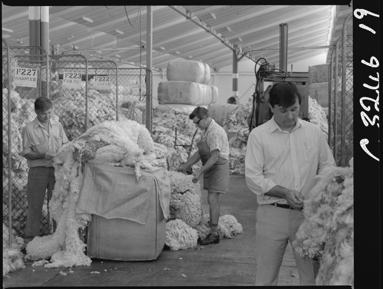 Working at Elders Wool Stores, Fremantle, 18 November 1985 - JPG 122.0 KB
