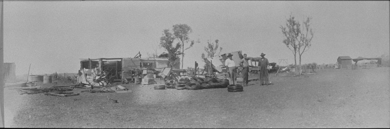 Smith and mill experts quarters, Mardie Station after a willy-willy ...