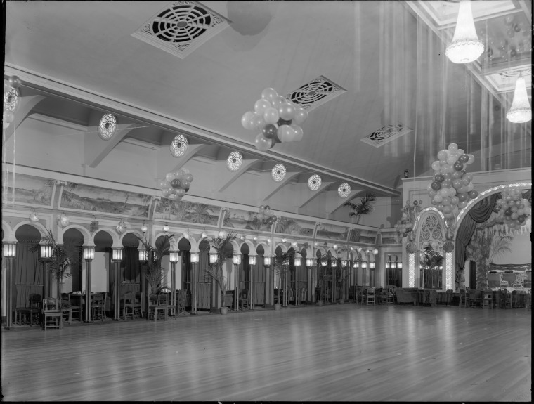 Temple Court Cabaret decorated for a ball, Perth. - JPG 102.9 KB