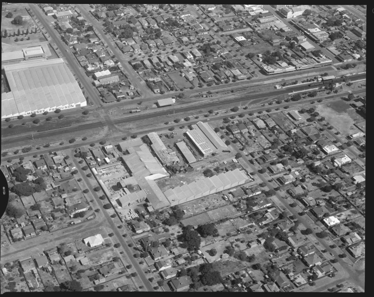 Aerial photographs of the Douglas Jones Pty Ltd timber yard and the ...