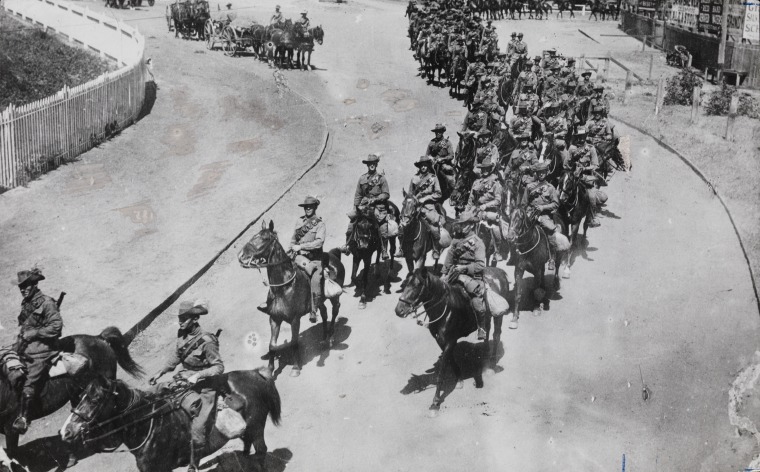 10th Light Horse Regiment march from Claremont Showgrounds, 6 January ...