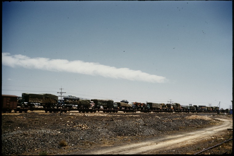 Engines and fast goods train at Cook, Trans-Australian Railway. - JPG ...