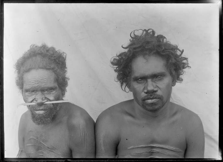 Portrait of two Aboriginal men, possibly from Derby. - JPG 72.8 KB