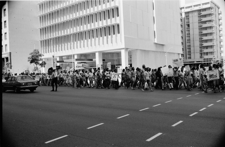 Anti-uranium mining protest march, Perth, 2 April 1977. - JPG 111.1 KB