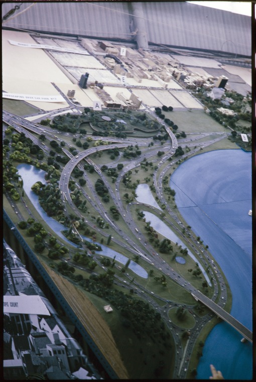 Freeway interchange scale model at Perth Royal Show 1966. - JPG 119.1 KB