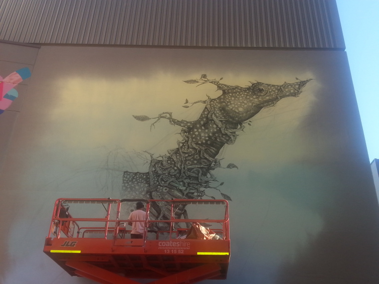 Street art in Wolf Lane, Perth, 2014. - JPG 127.5 KB