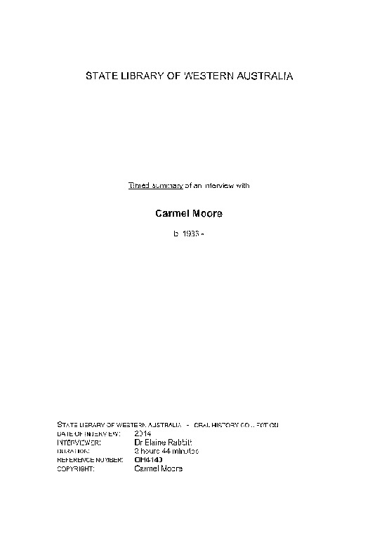 Interview with Carmel Olive Moore in 2014 / - PDF 341.2 KB