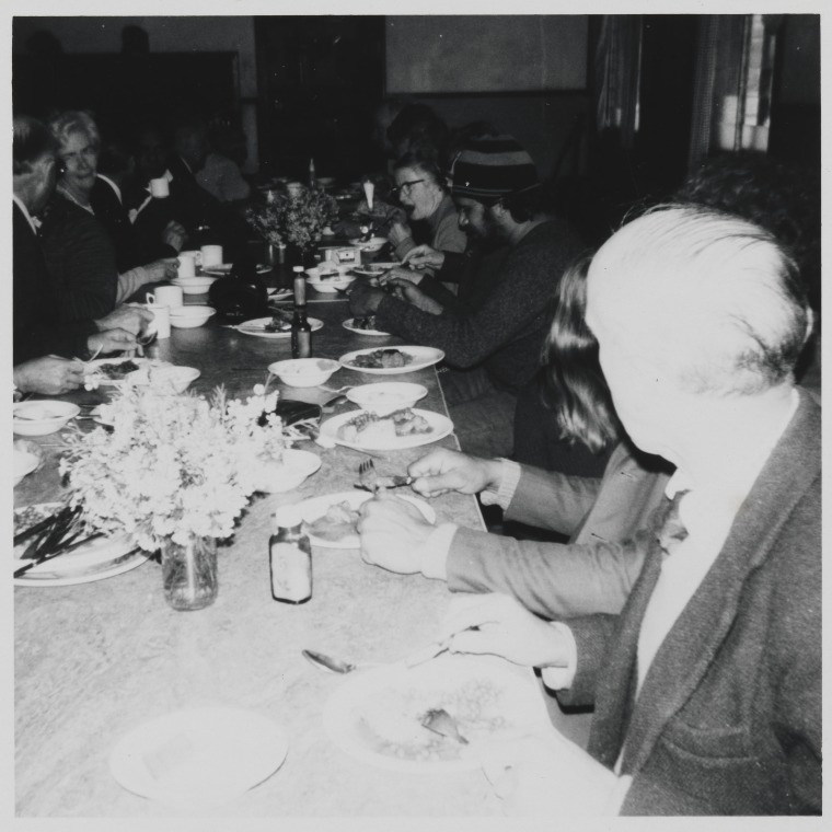 Marjorie Bonney and Elsie Jackson serve meals at the 1976 Mt Margaret ...