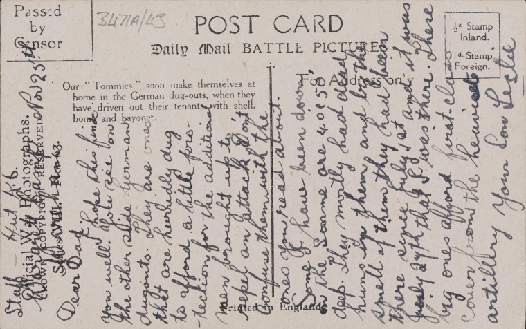 James Leslie Turner World War I postcards from 20 October 1916 to 4 ...