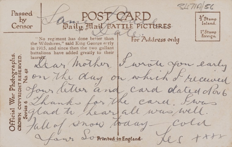 James Leslie Turner World War I postcards from 20 October 1916 to 4 ...