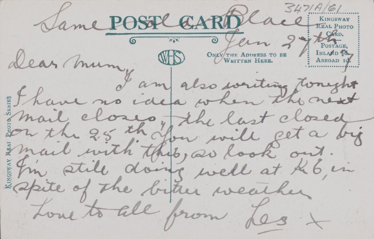 James Leslie Turner World War I postcards from 20 October 1916 to 4 ...