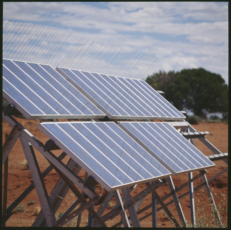 Solar panels at the Solar Energy Research Institute of W.A., Curtin ...