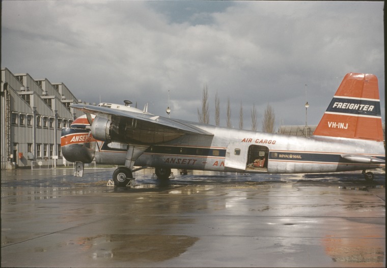 Ansett-ANA Air Cargo Bristol 170-21E freighter VH-INJ at Perth Airport ...