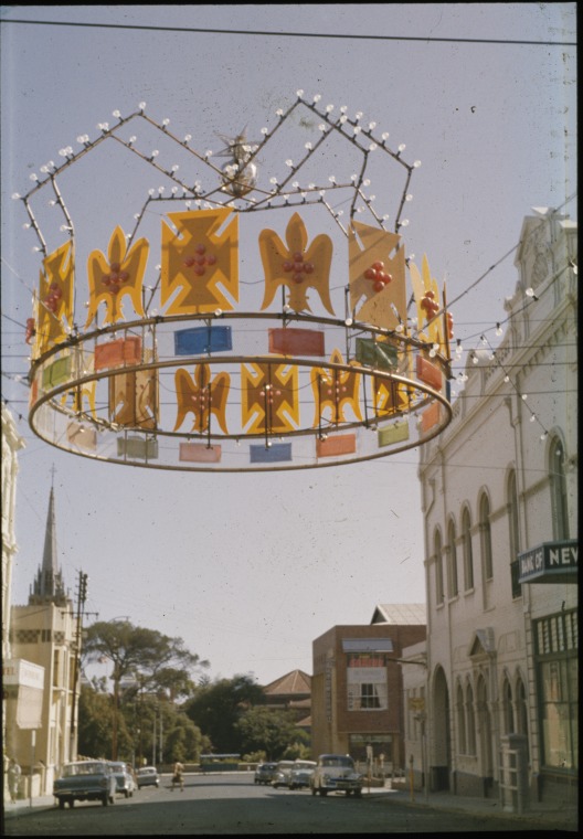 Crown Christmas decoration, intersection of Pier and Hay Streets, Perth ...