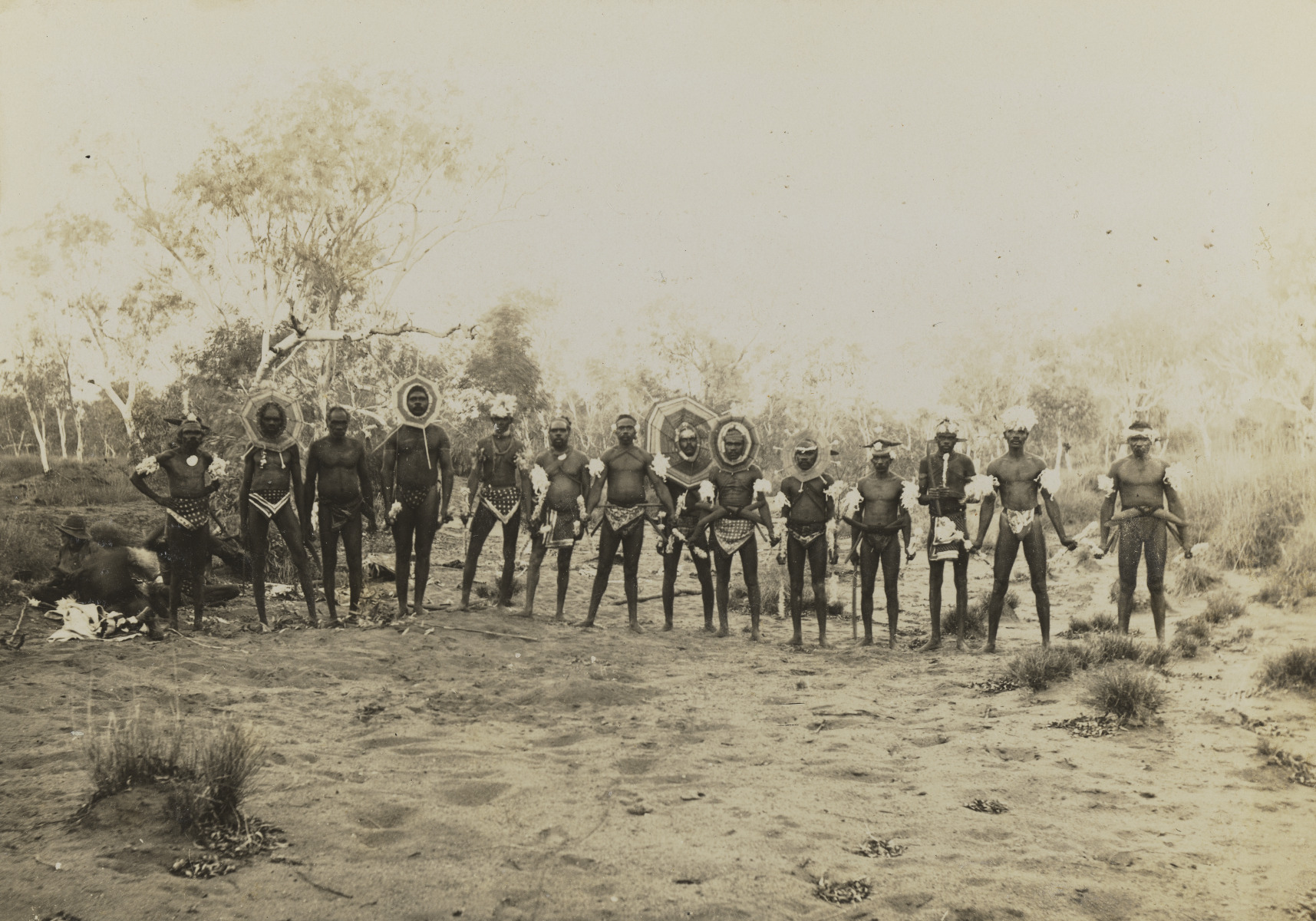 Group of De Grey River (Nor'-West) natives in their corroboree attire ...