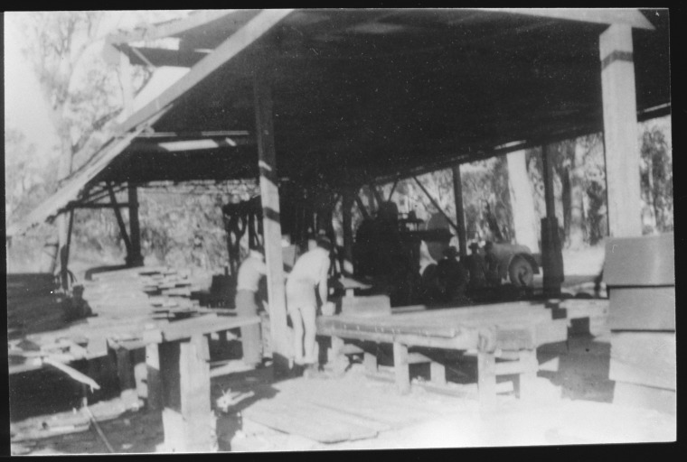 Copies of old photographs of Whittakers timber mills from about 1910 ...