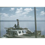 Wilma Venville on board the launch Munumburra leaving Wyndham for ...