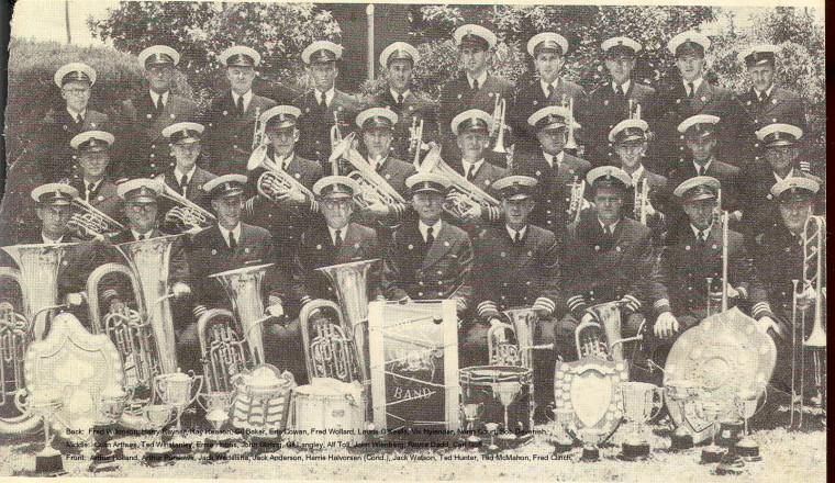 City of Perth Band with competition trophies. - JPG 170.7 KB