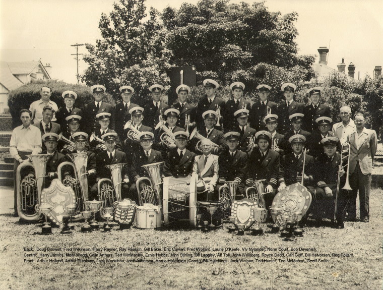 City of Perth Band with competition trophies. - JPG 202.0 KB