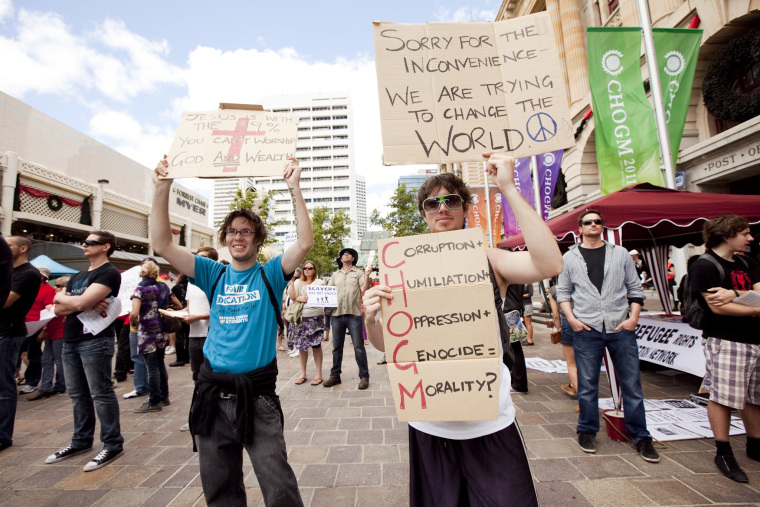 Protests held in Perth during CHOGM, 28 October 2011. - JPG 199.6 KB