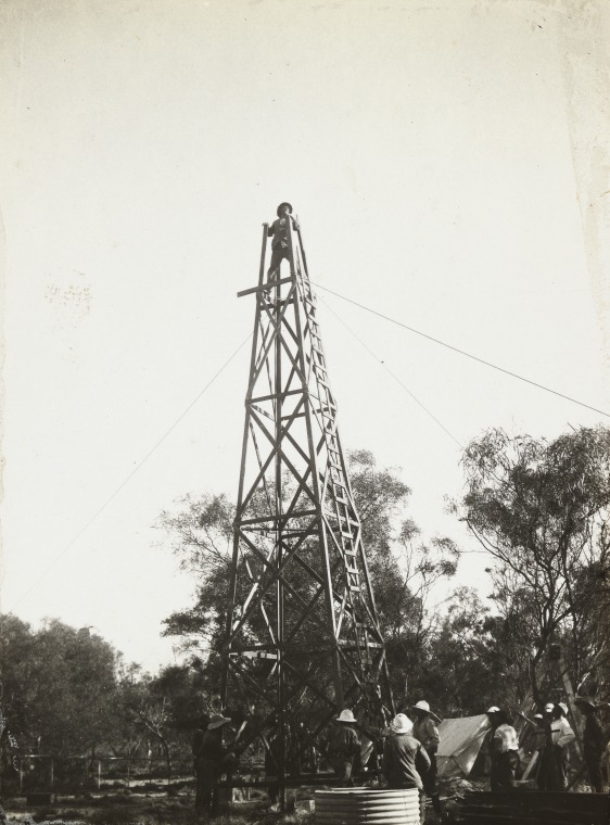 Lick Observatory's 40 foot camera, 1922 Wallal Solar Eclipse Expedition ...